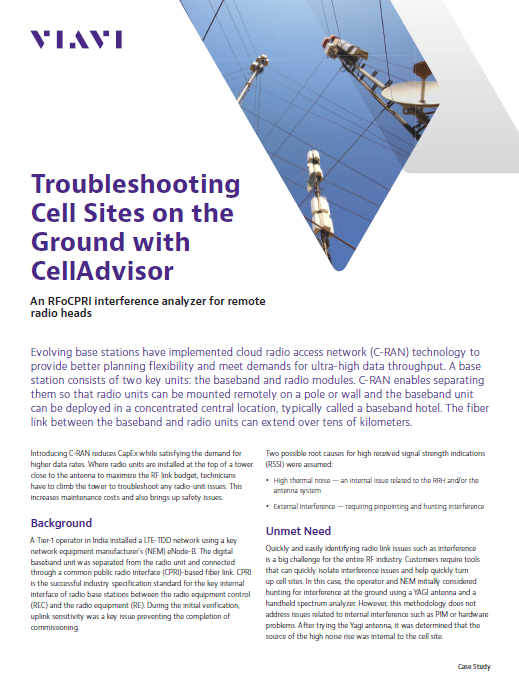 Get the Viavi case study: troubleshoot cell sites without leaving the ...